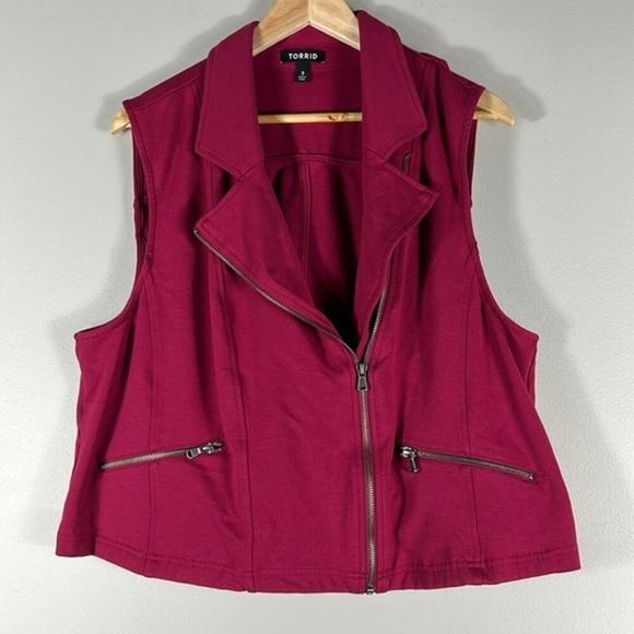 torrid | Jackets & Coats | Torrid Red Cropped Moto Vest | Poshmark